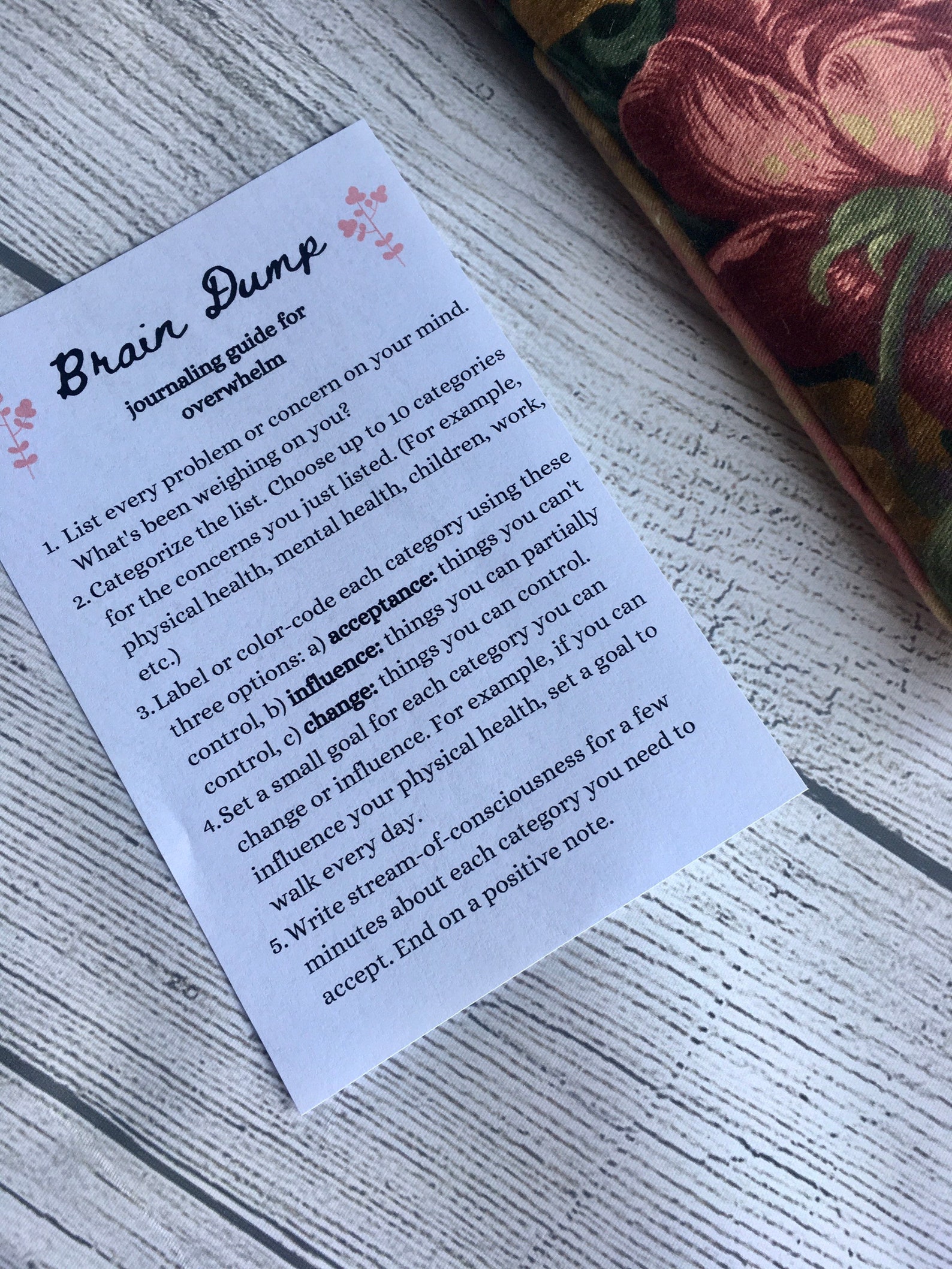 Brain Dump Journaling Card, Journal Prompts Printable - Etsy