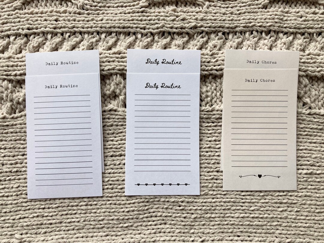 Daily Routine Planner Cards: Printable Journaling Set (PDF) - Etsy