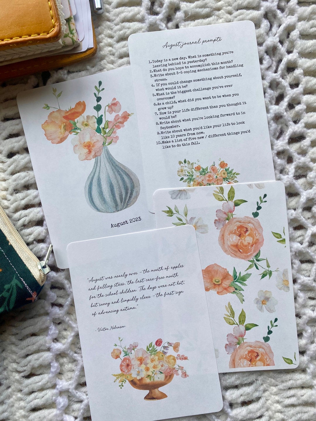 August 2023 Journal Prompts Kit: Mini Planner Printables (PDF) - Etsy