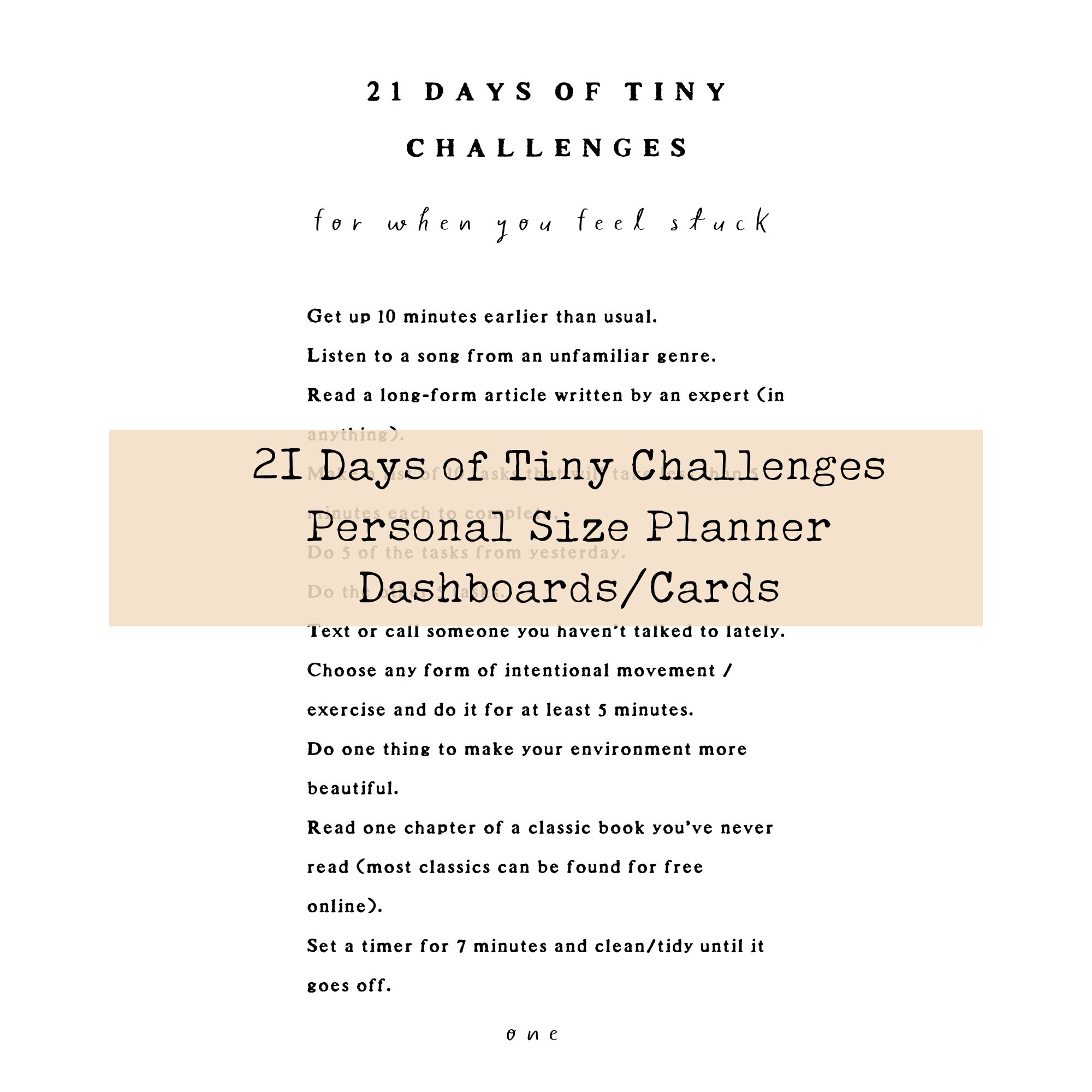 21 Days of Tiny Challenges: Personal Planner Prompts (PDF) - Etsy