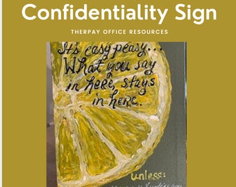 Therapy Confidentiality Sign - Etsy