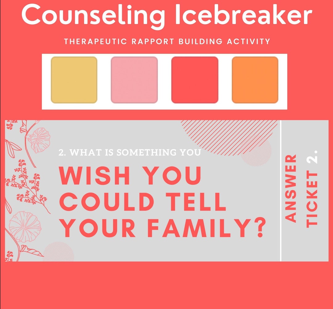 Counseling Icebreaker Game: Printable Conversation Starters (digital ...