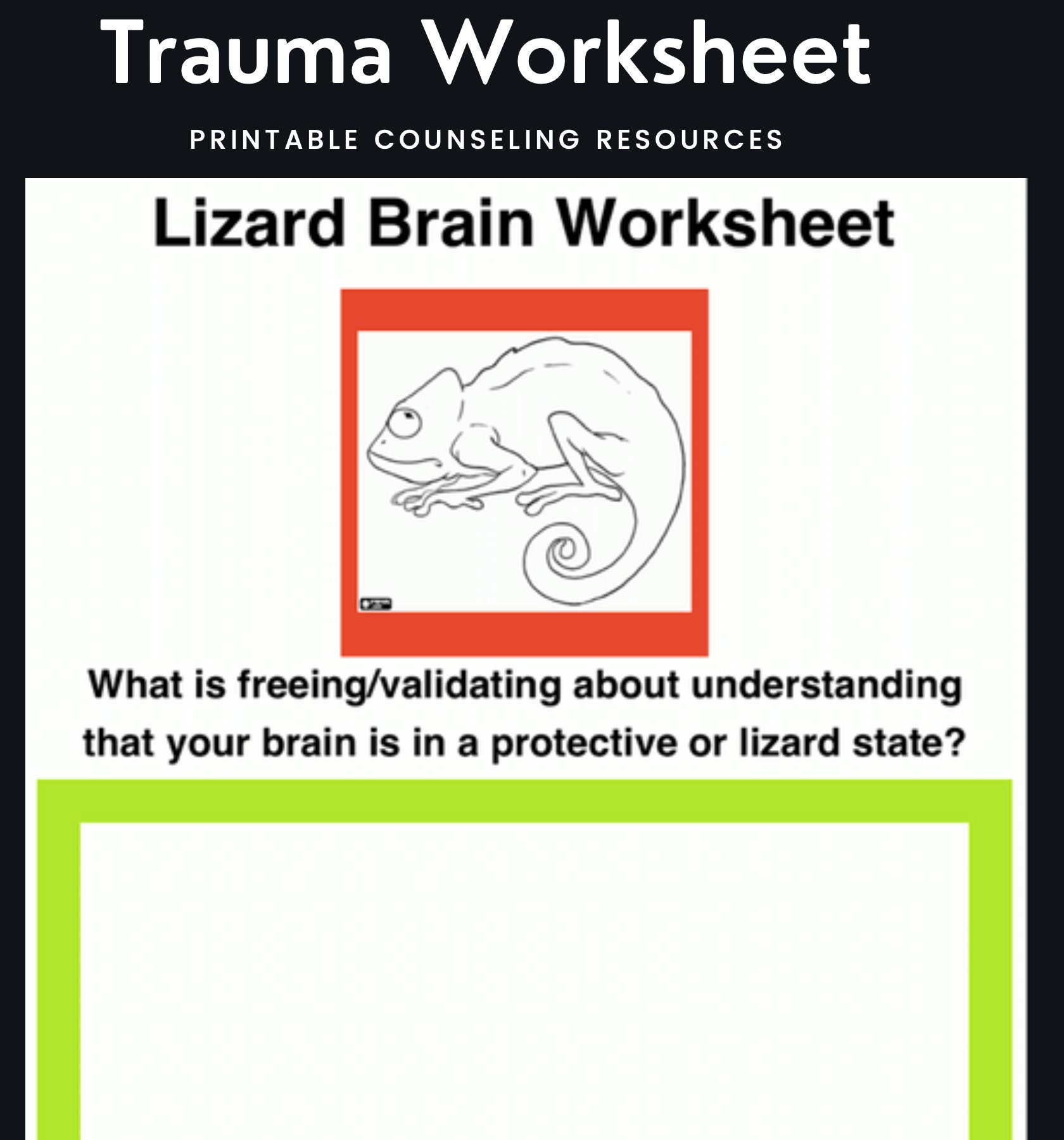 Triune Brain Worksheet: Trauma Therapy Printable (PDF) - Etsy