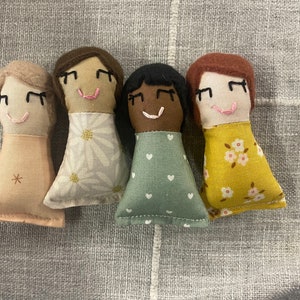 Set of 4 Miniature Rag Dolls - Tiny Dolls, Miniature Dolls, Dollhouse ...
