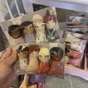 Set of 4 Miniature Rag Dolls - Tiny Dolls, Miniature Dolls, Dollhouse ...