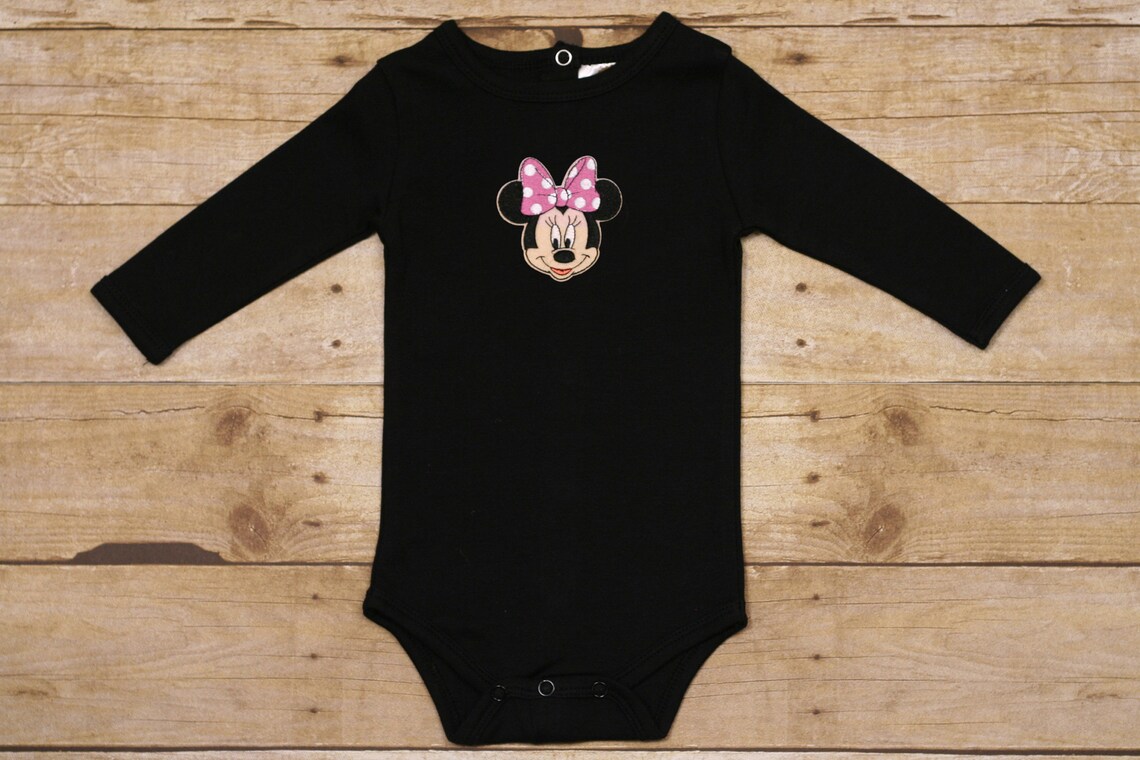 Minnie Mouse Bodysuit Minnie Birthday Black Bodysuit Disney - Etsy