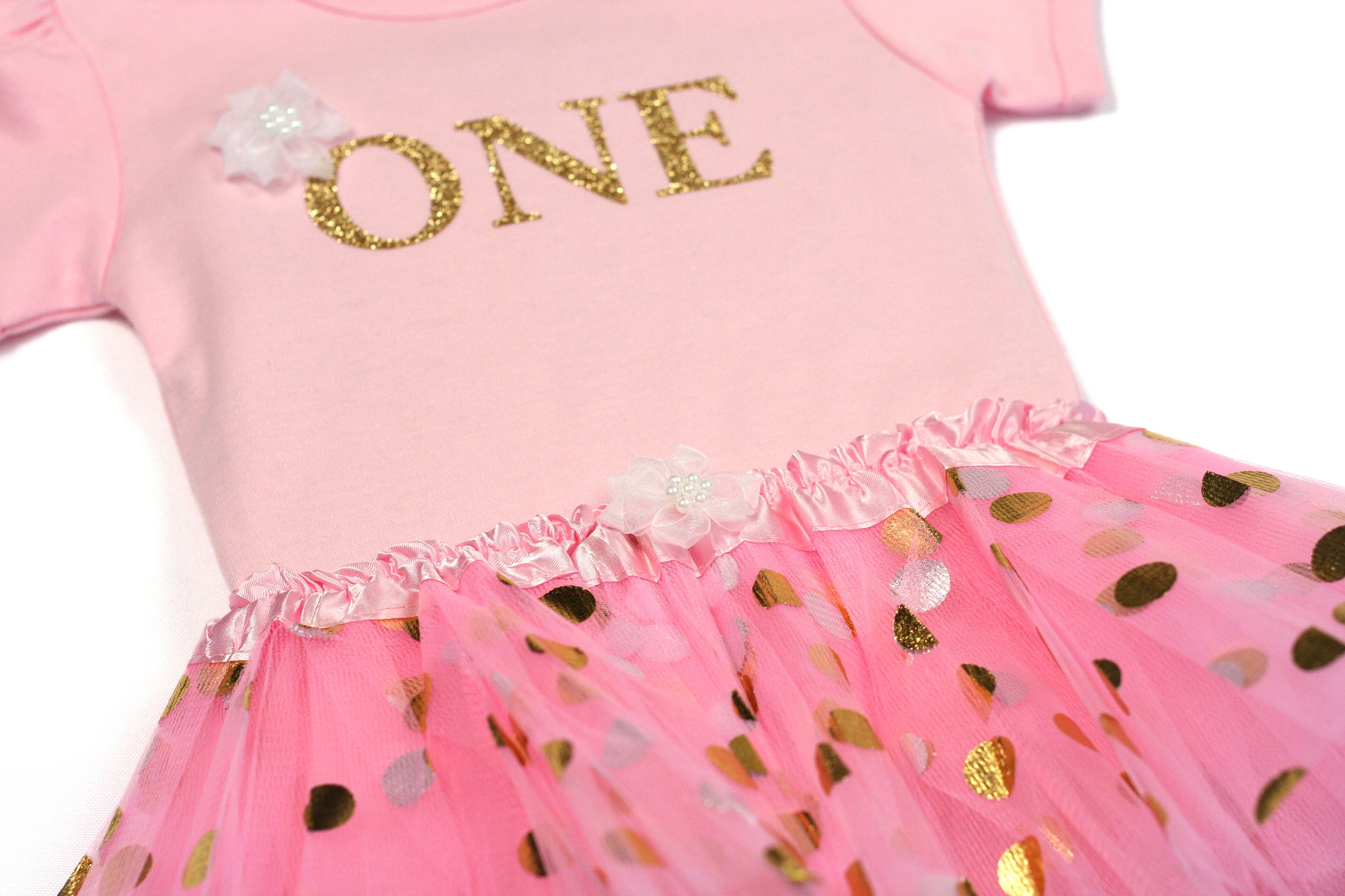 Custom order. Baby girl Pink 1st birthday bodysuit photo | Etsy