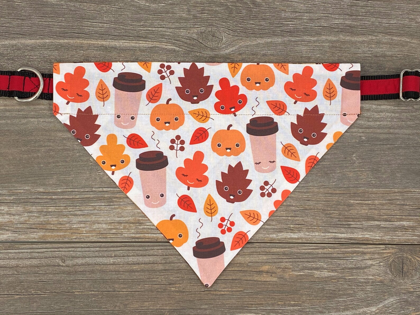 Fall Dog Bandana Over the Collar Pumpkin Spice Latte Fall | Etsy