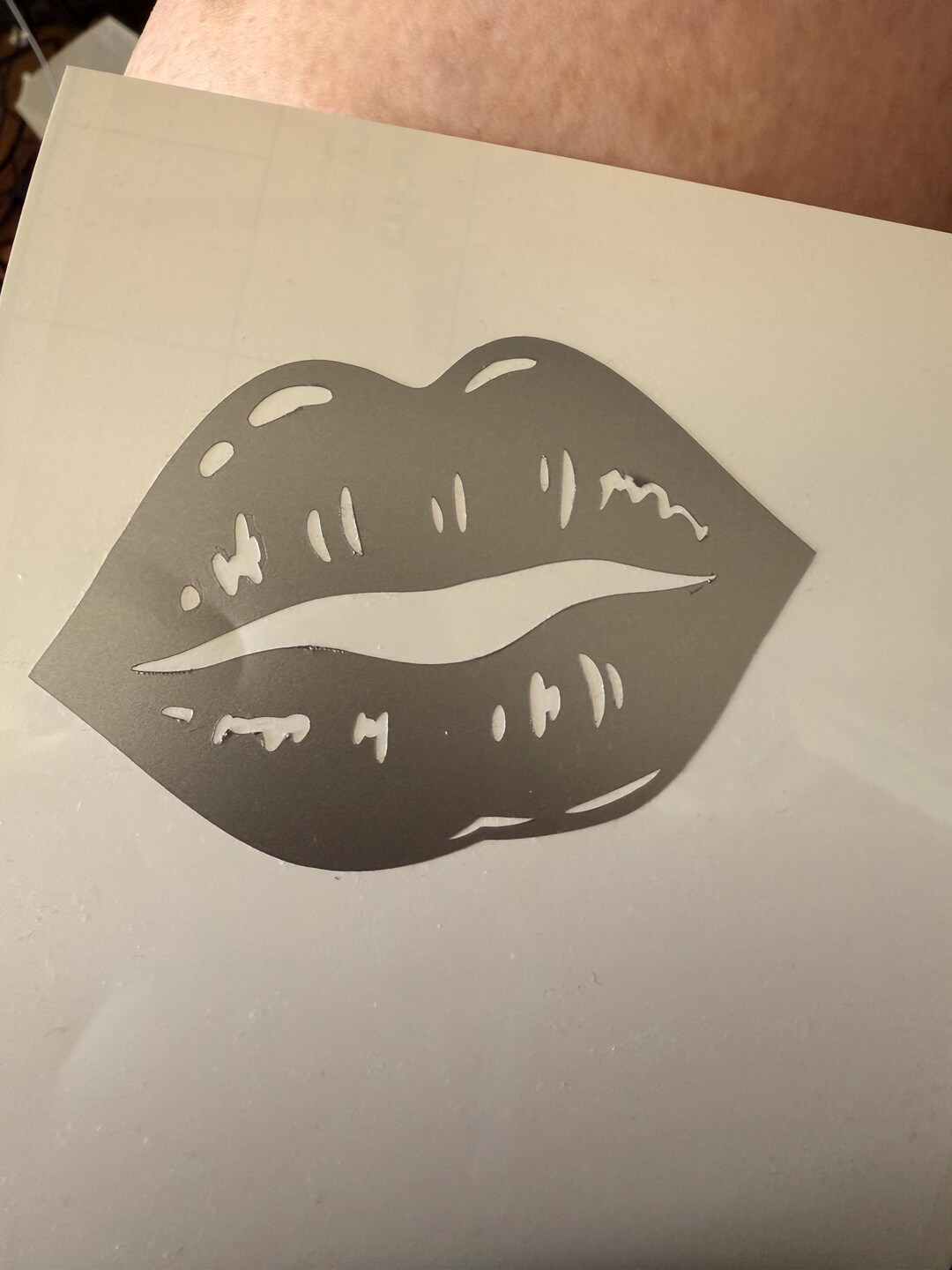 Silver Lips Decal - Etsy