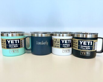 14oz Carnation Wrap Laser Engraved on a Yeti Mug, With Magslide Lid. - Etsy