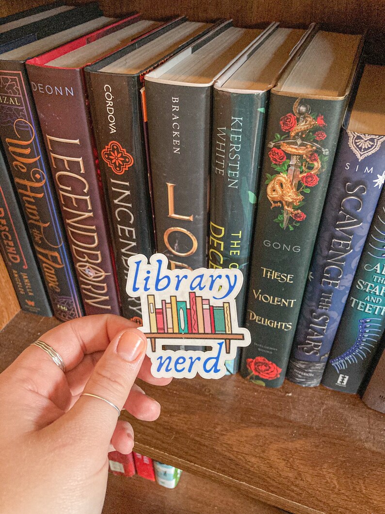 Library Nerd Sticker, Vinyl Decal, Bookshelf - Etsy