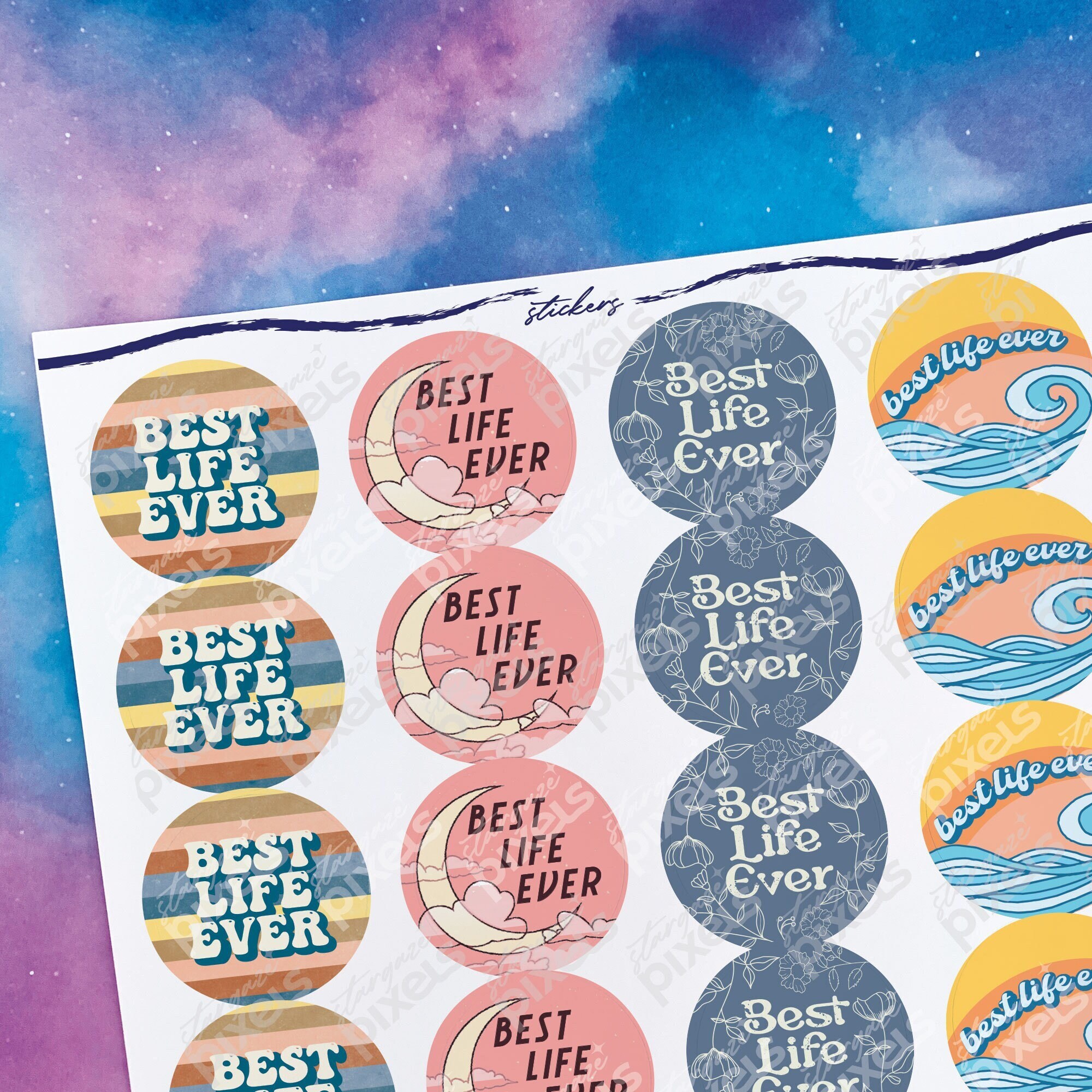 NEW Vintage Style Best Life Ever Stickers pack of 24 - Etsy