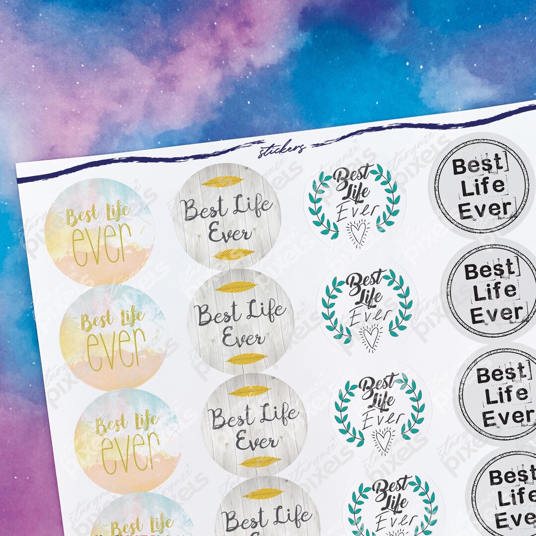 Best Life Ever Stickers, Glossy Labels - Etsy