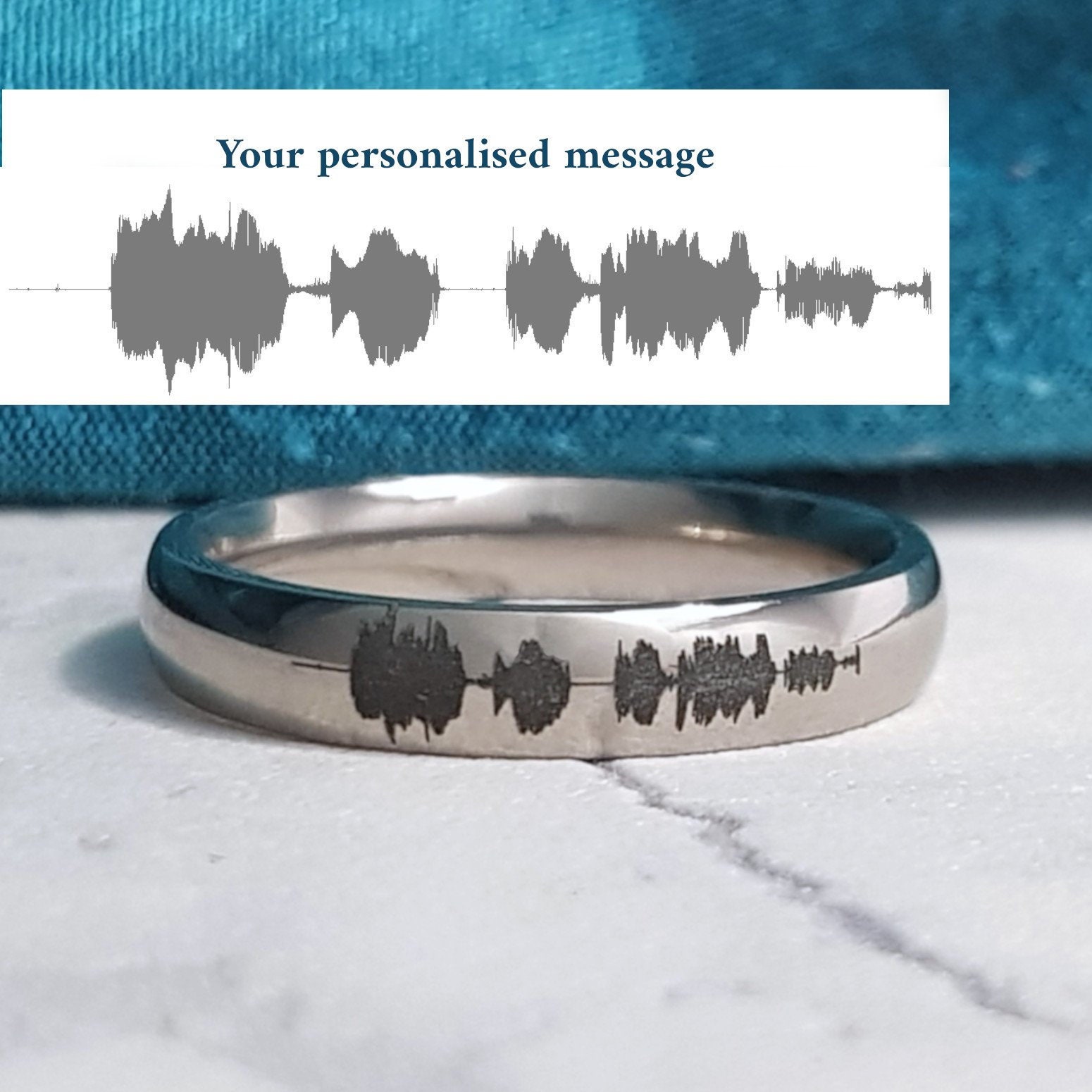 Titanium Ring Your Voice Soundwave - Personalised Soundwave Laser ...