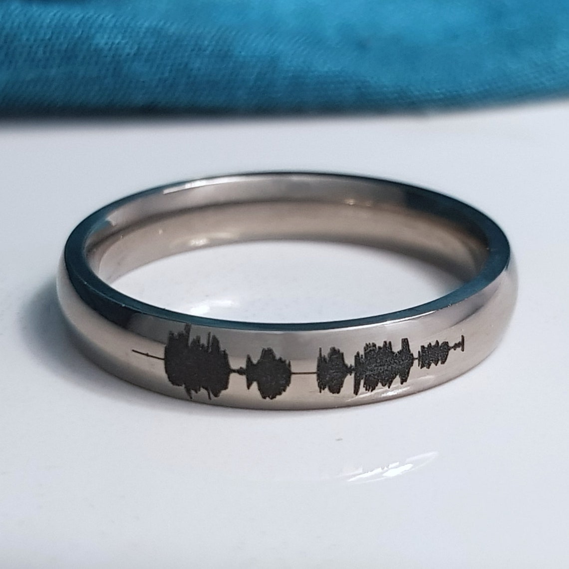 Titanium Ring Your Voice Soundwave - Personalised Soundwave Laser ...