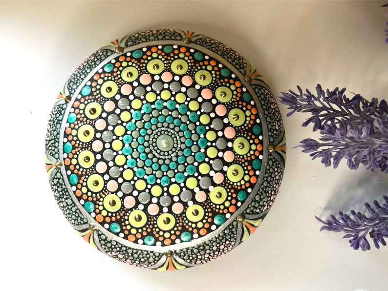 Mandala Painted Stone, Dot Art Rock, Pebble Art, Dot Art - Etsy