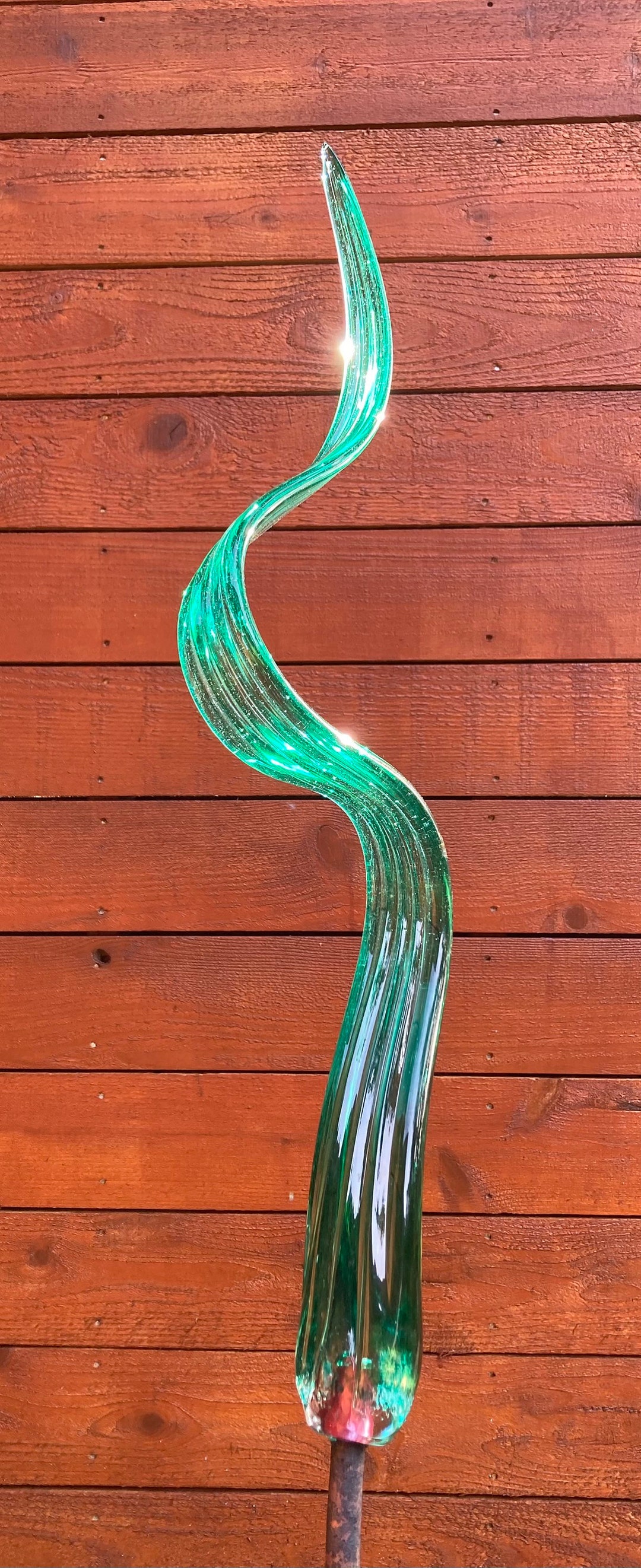 Hand Blown Glass Garden Leaf Art Handmade Glass Green Emerald Leaf - Etsy