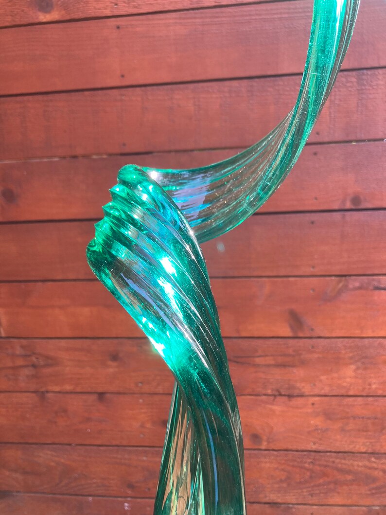 Hand Blown Glass Garden Leaf Art Handmade Teal Glass Leaf. - Etsy