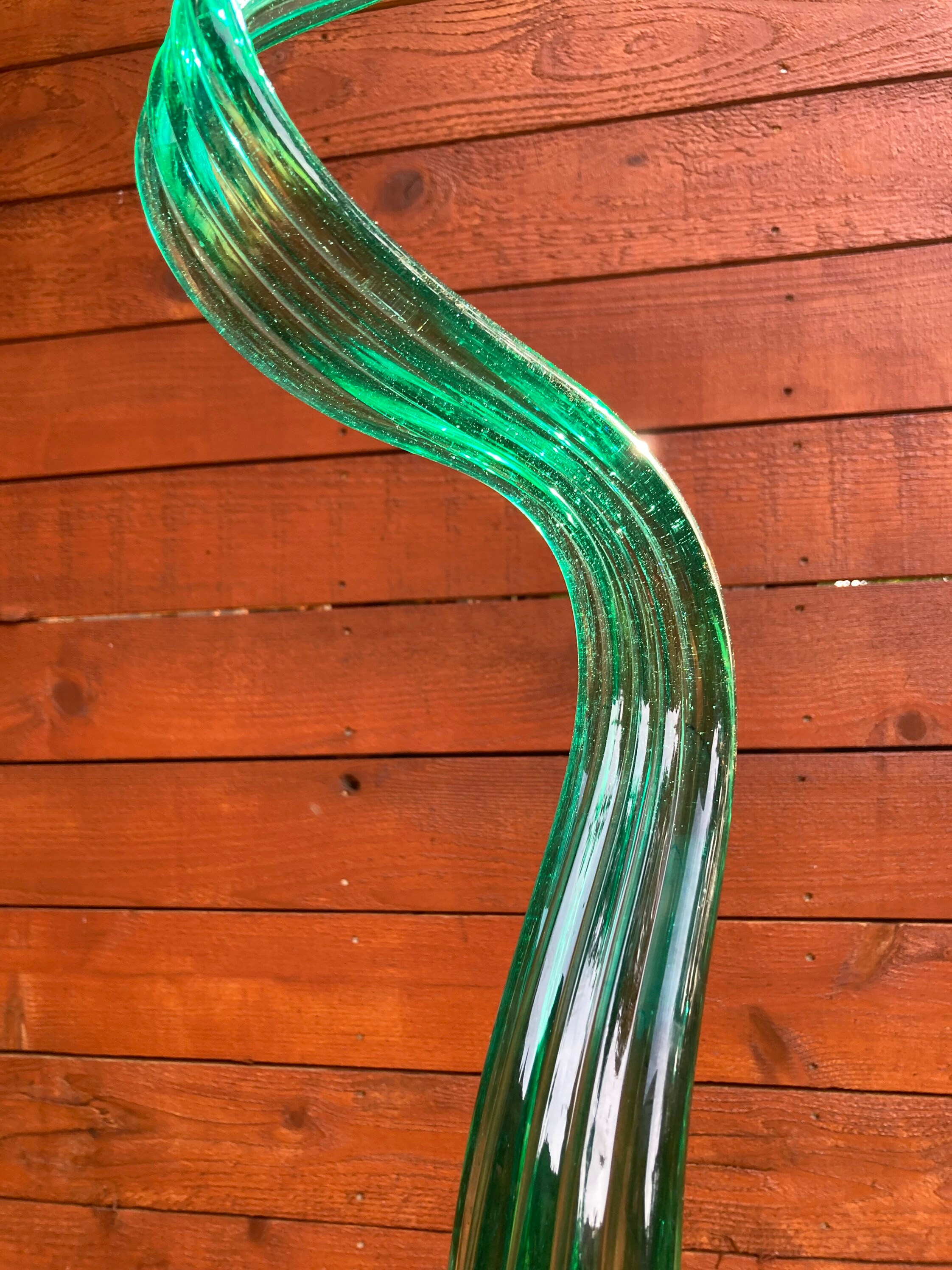 Hand Blown Glass Garden Leaf Art Handmade Glass Green Emerald | Etsy