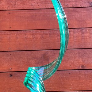 Hand Blown Glass Garden Leaf Art Handmade Teal Glass Leaf. - Etsy