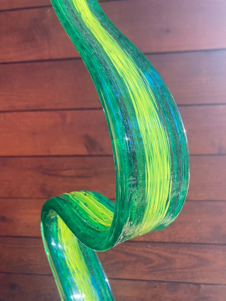 Hand Blown Glass Garden Leaf, Handmade Green Glass Garden Art - Etsy