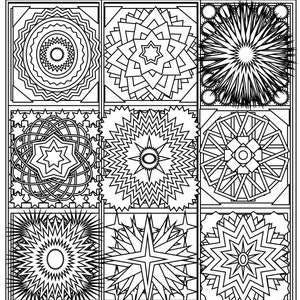 Jewels, Adult Coloring Page Instant Download, Geometric Shapes and ...