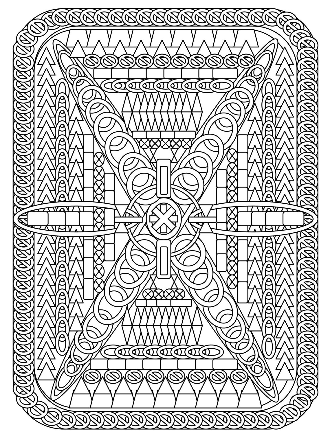The Crossroads,adult Coloring Page Instant Download, Shapes and ...