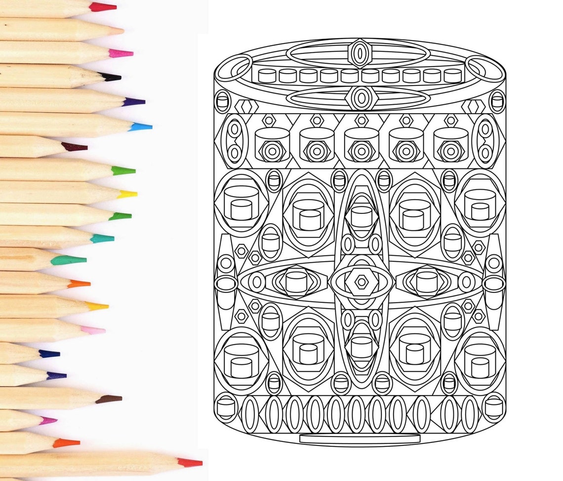Adult Coloring Page Instant Download,geometric Shapes and Patterns ...