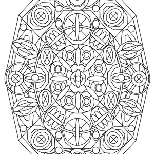 Adult Coloring Page Instant Download, Decagon With Patterns, Fun ...