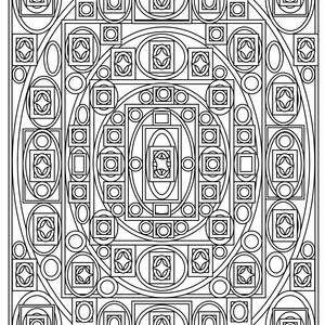 Circles and Squares,adult Coloring Page Instant Download, Fun Shapes ...