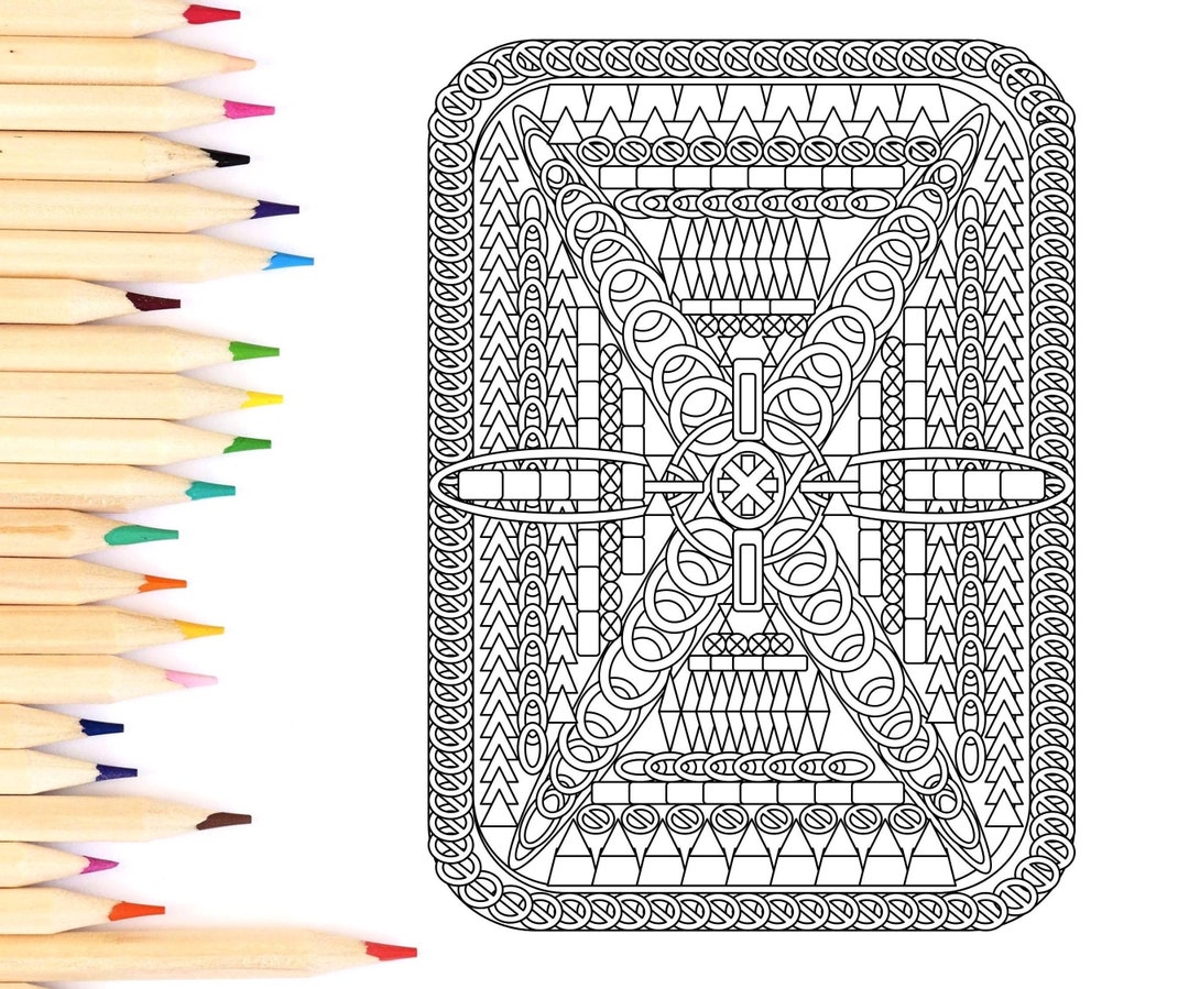 The Crossroads,adult Coloring Page Instant Download, Shapes and ...