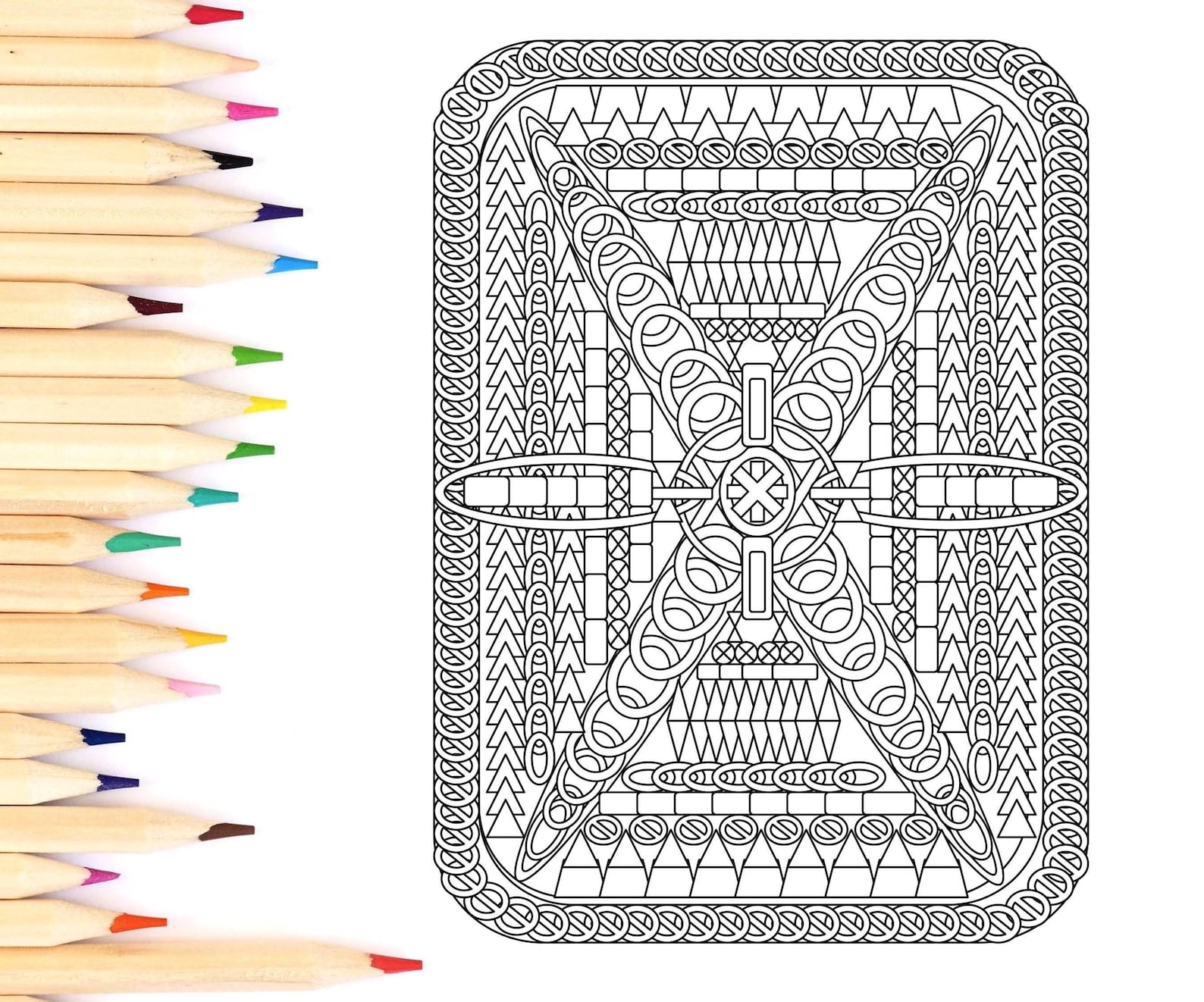 The Crossroads,adult Coloring Page Instant Download, Shapes and ...