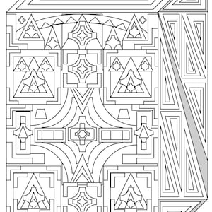 Adult Coloring Page Instant Download, Cuboid, Shapes and Geometric ...