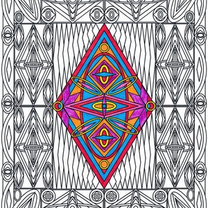 Geometric Shapes and Patterns, Tribal Patterns, Adult Coloring Page ...