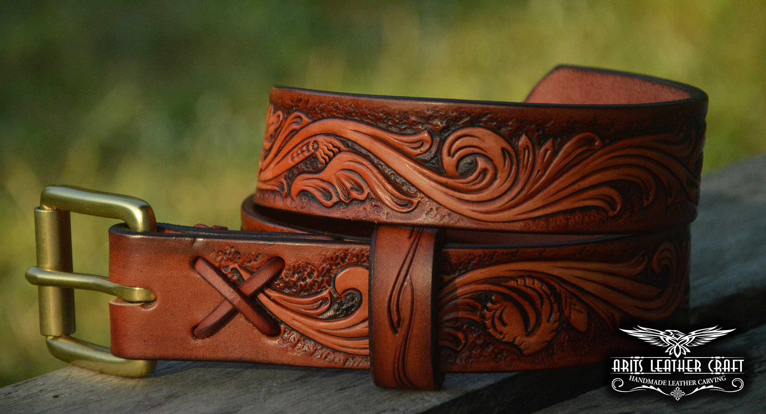 Cinturón de cuero Tallado de cuero Artesanía Hecho a mano | Etsy