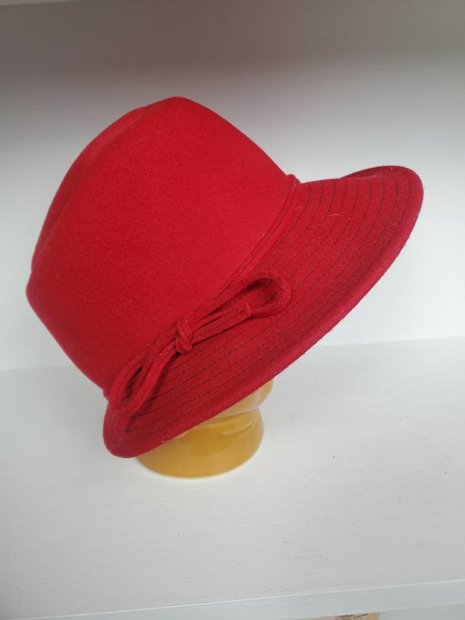 Vintage Womens Fedora Felt Hat Miss BRIENER Cloche Shape Red Hat - Etsy