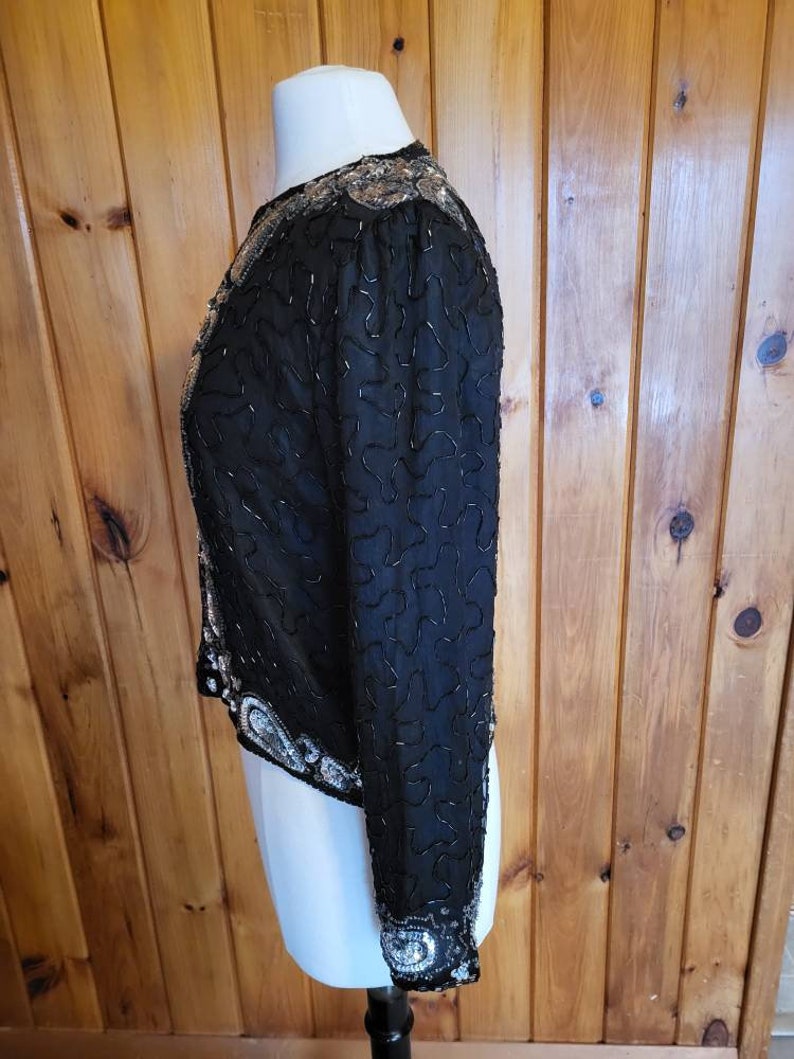Vintage Beaded Sequin Bolero Jacket Evening Wear 80s Glam - Etsy