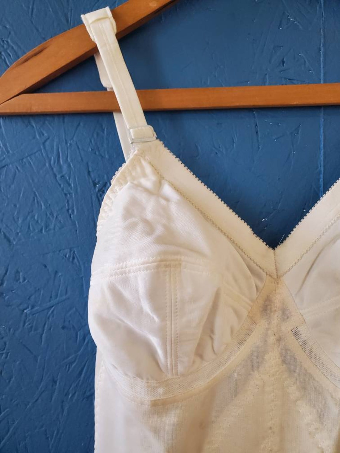 Vintage All In One Girdle And Bra Bodysuit Firm Panel 34b Etsy