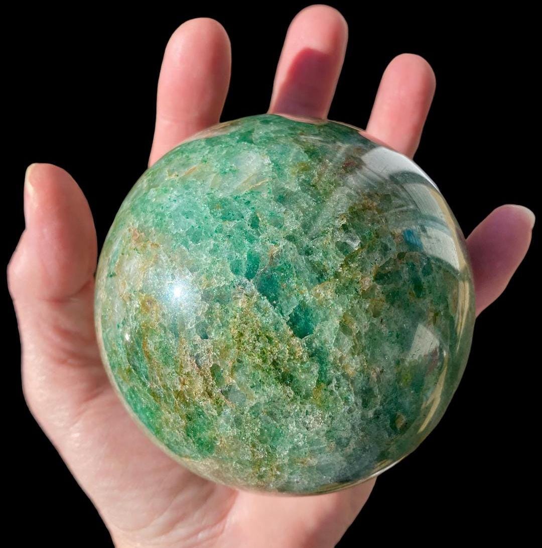Crystalline FUCHSITE With GOETHITE GLITTER- Huge Sphere -"spark Joy ...