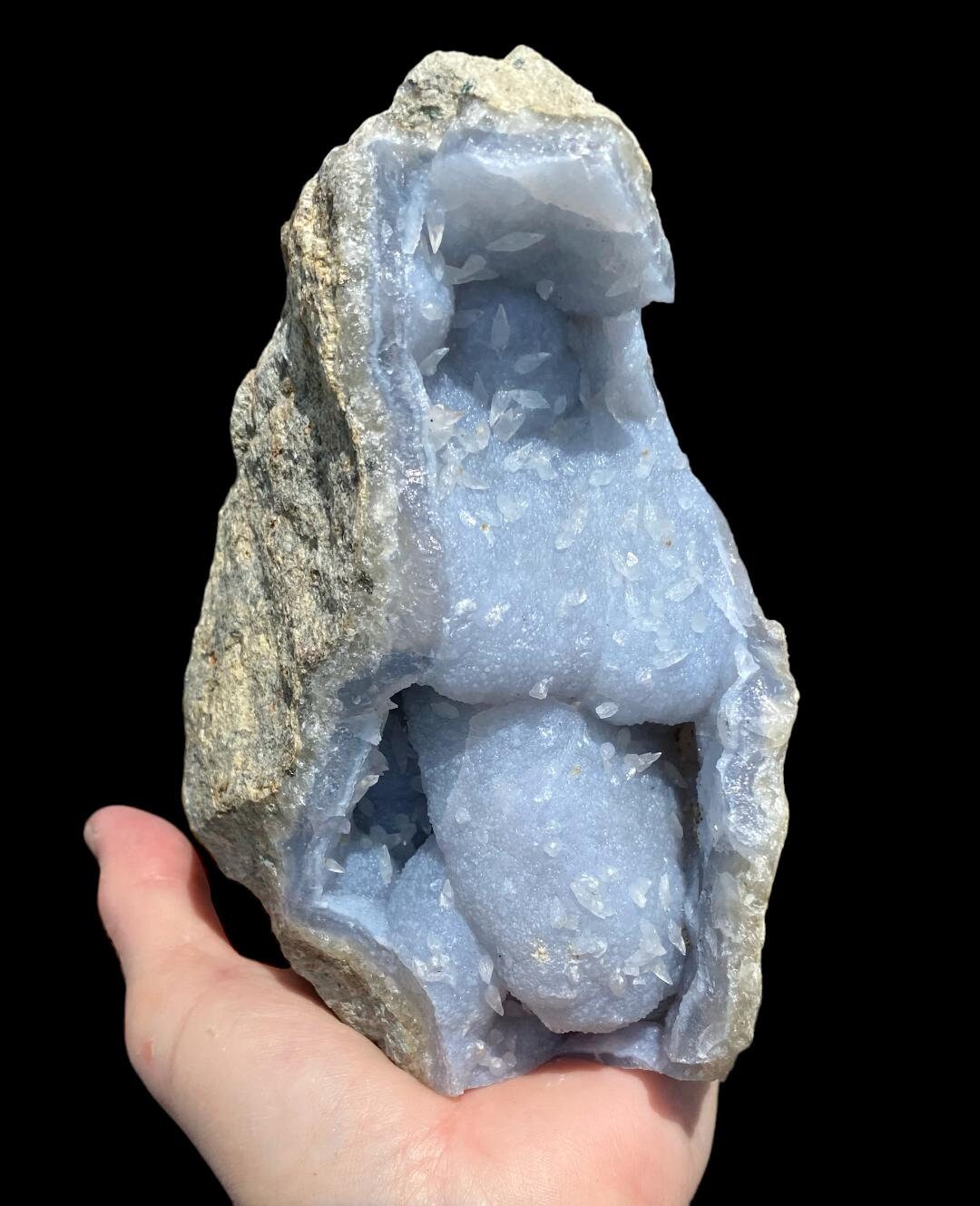 GODDESS Blue Lace Agate Geode W Rare Dog Teeth - Etsy