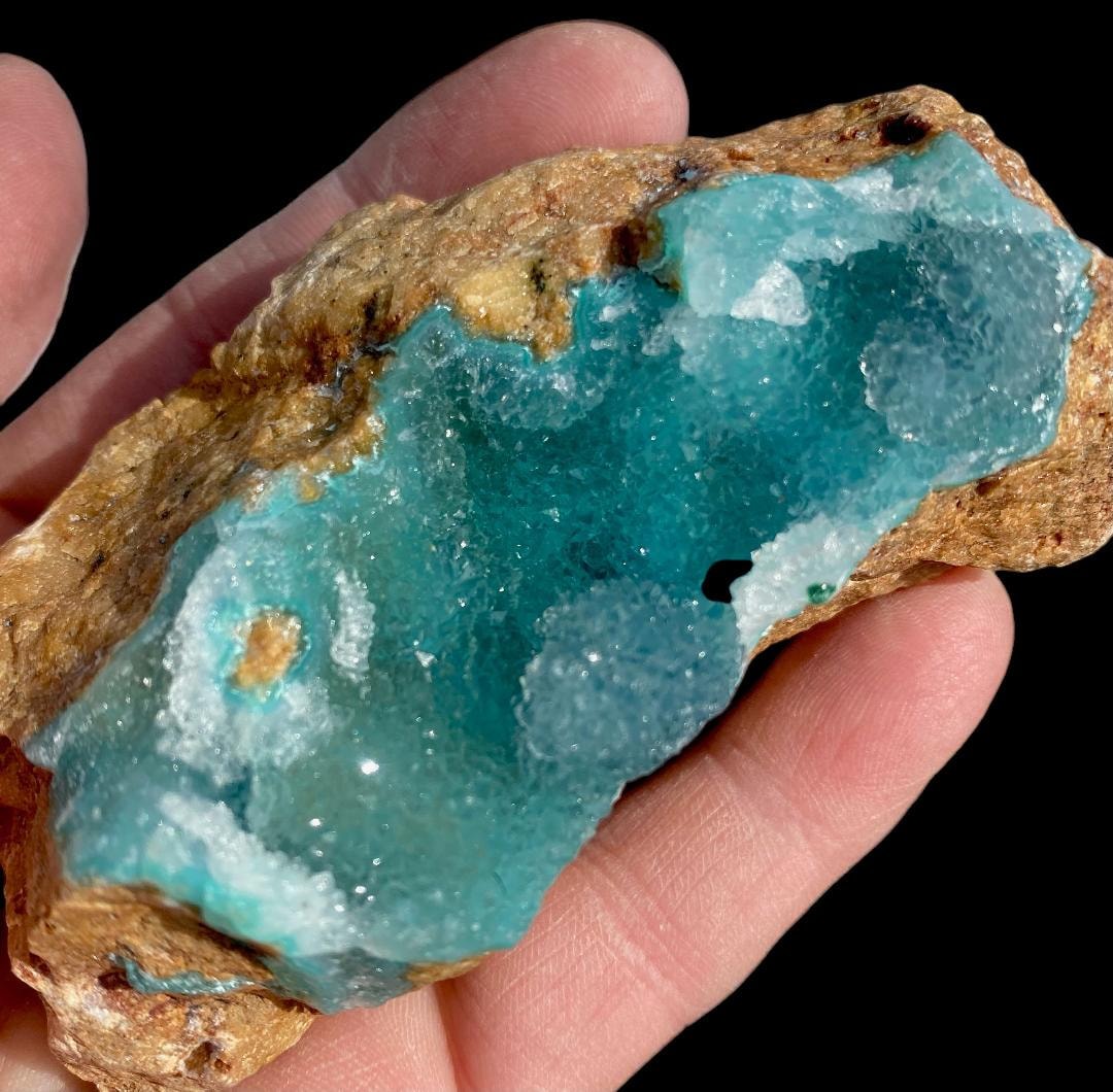 Mediterranean DRUSY CHRYSOCOLLA Geode - Etsy