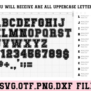 Varsity Font Svg, Sports Alphabet Svg, Jersey Letters, Varsity College ...