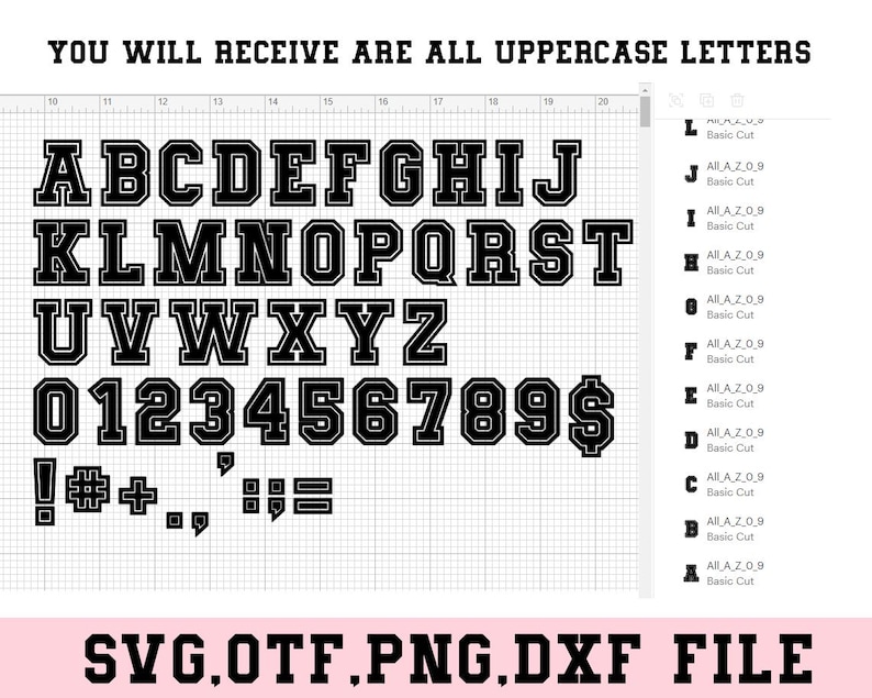 Varsity Font Svg, Sports Alphabet Svg, Jersey Letters, Varsity College ...