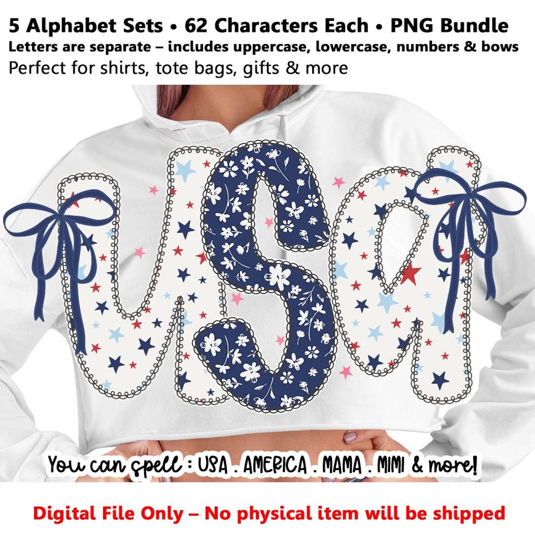 Patriotic Alphabet PNG – Red White Blue Letters With Stars, Stripes ...