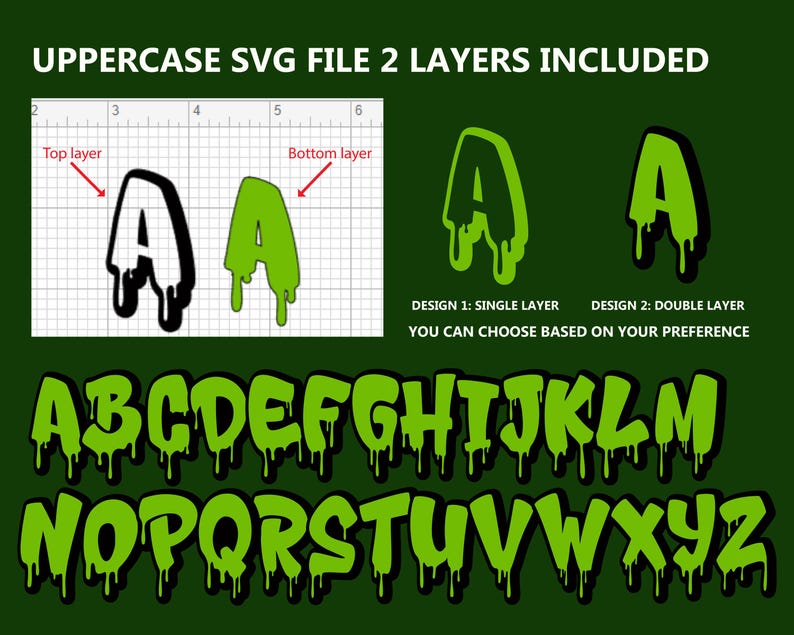 Dripping Font SVG, Halloween Spooky Font, Creepy Alphabet Letters ...