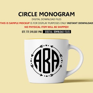 Circle Monogram Letters Font, TTF, OTF, SVG, Png Alphabet,personalized ...