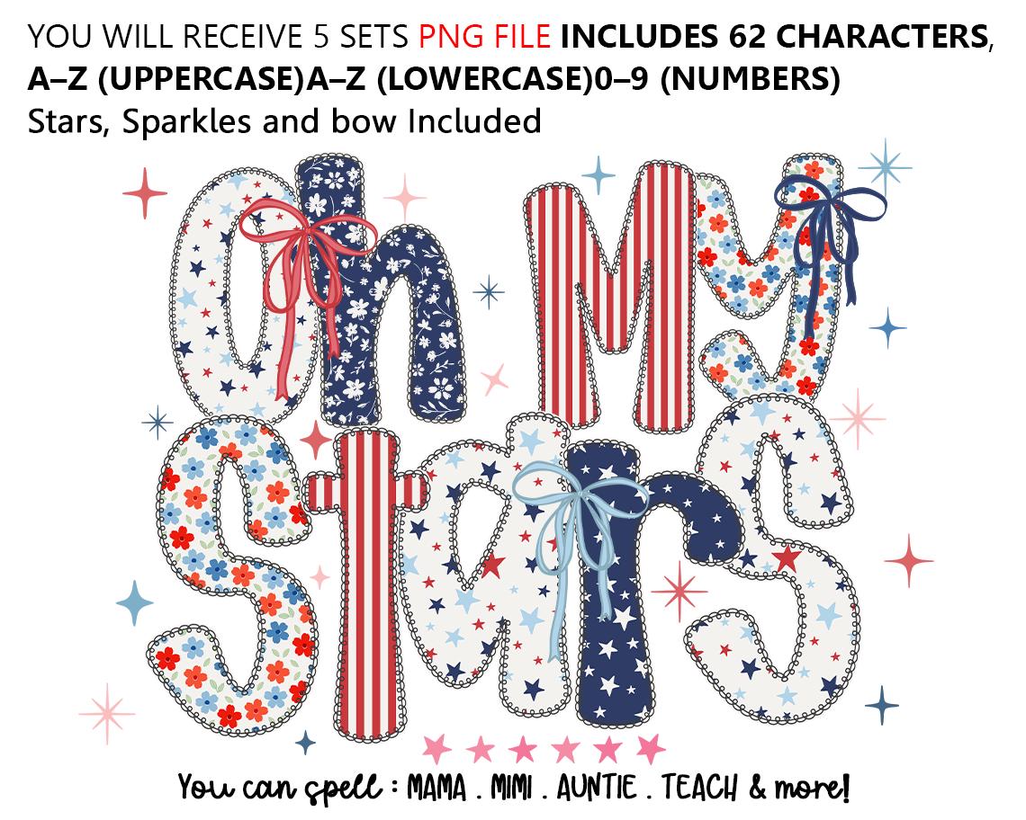 Patriotic Alphabet PNG – Red White Blue Letters With Stars, Stripes ...