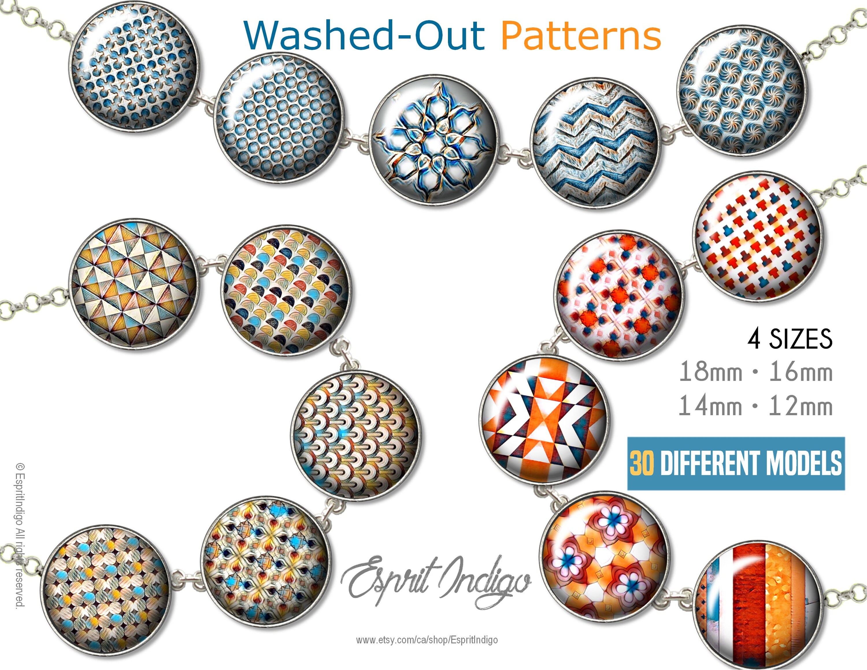 WASHEDOUT PATTERNS Round Images for Cabochon Jewelry Making - Etsy