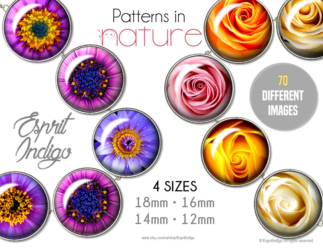 PATTERNS IN NATURE Images for Cabochon Jewelry Making 18mm 16mm 14mm ...