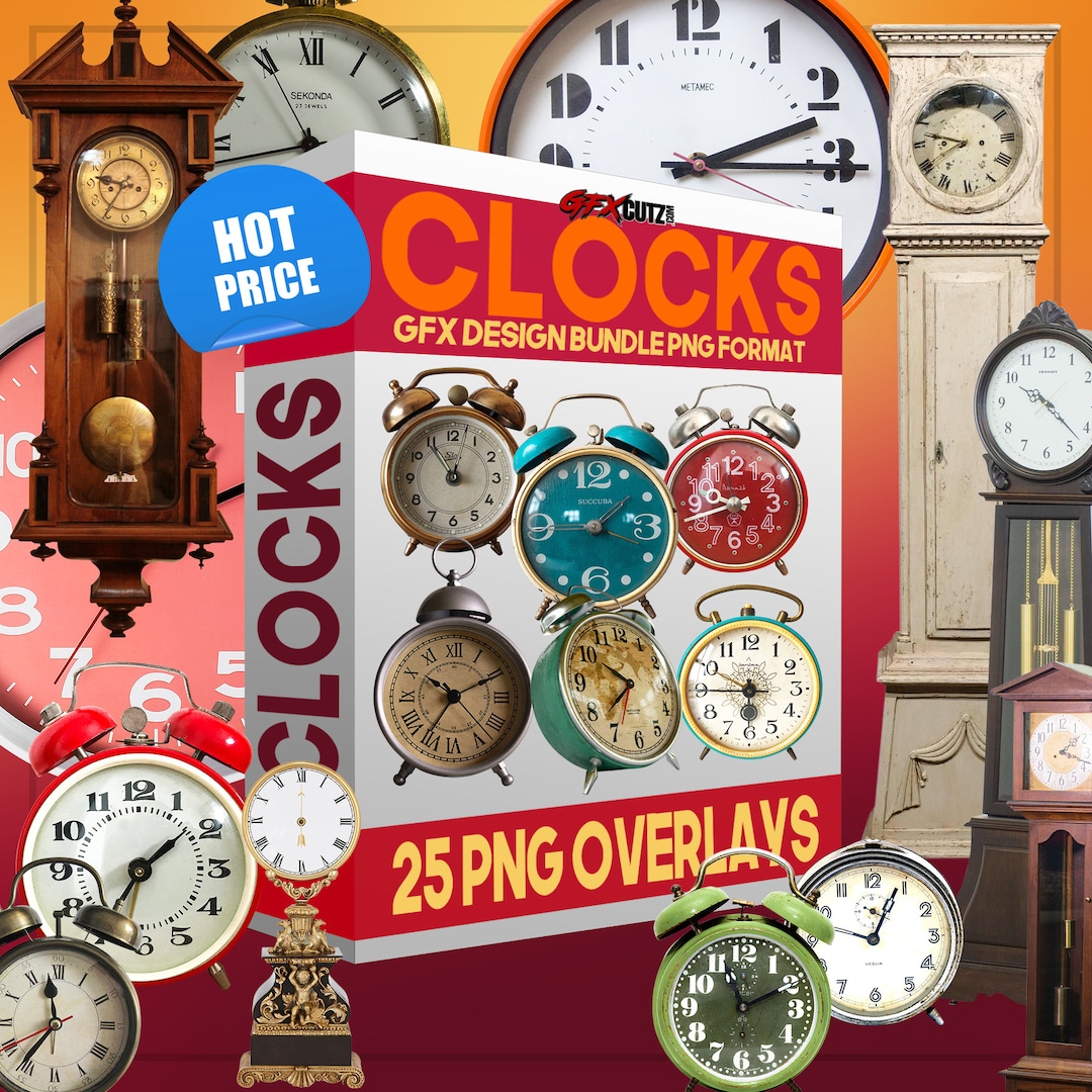 Clock Overlays in Png Format, Photoshop Overlay, Digital Overlay, Photo ...